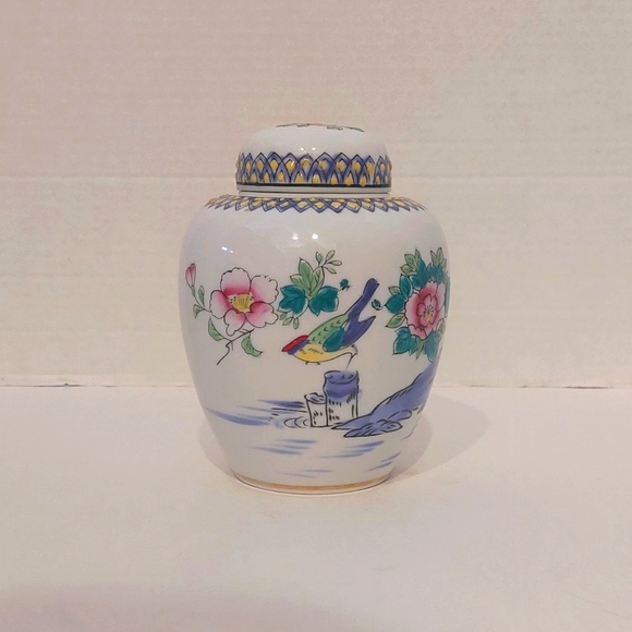 "S" | Accents | Vintage Japanese Ginger Jar Handpainted Floralraised ...
